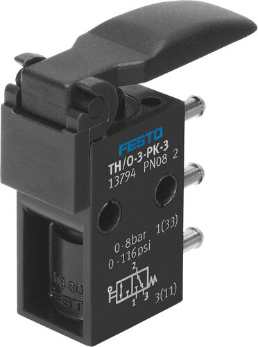 Festo 3/2-Way Finger Lever Operated Pneumatic Valves With Push-in ...