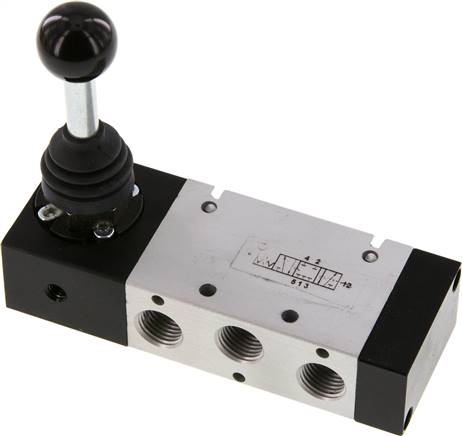 5/3-Way Hand Lever Operated Pneumatic Valves | Tameson.com