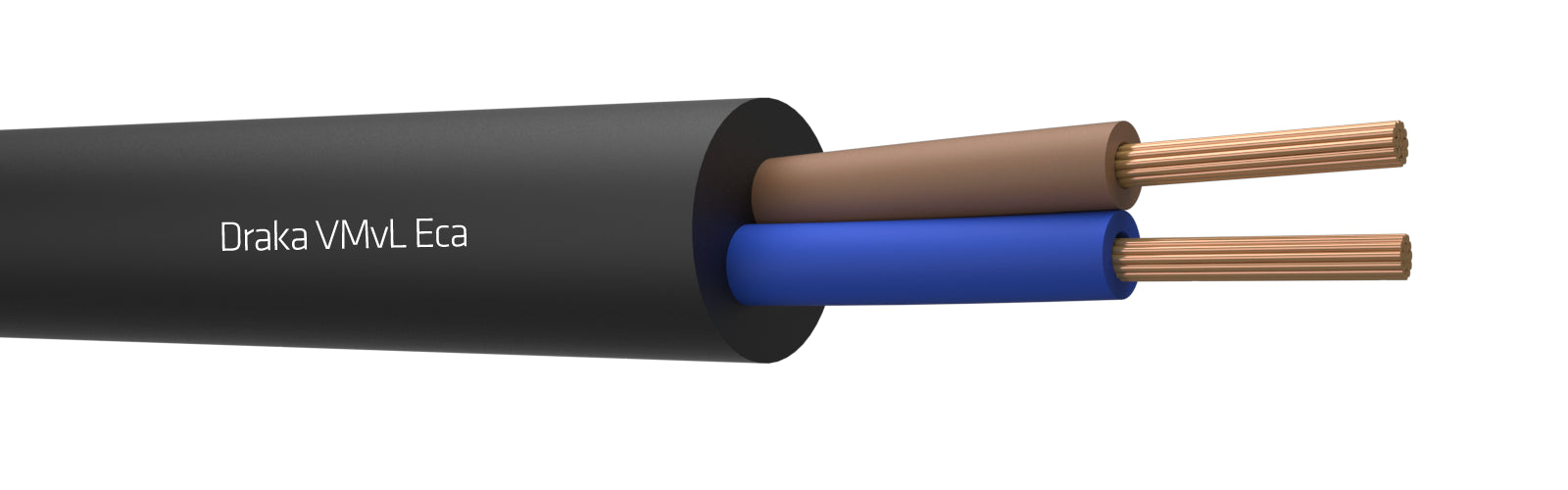 Draka VMVL Flexible Vinyl Cable 2x0.75mm² Black Eca - 803880 [100 Mete ...