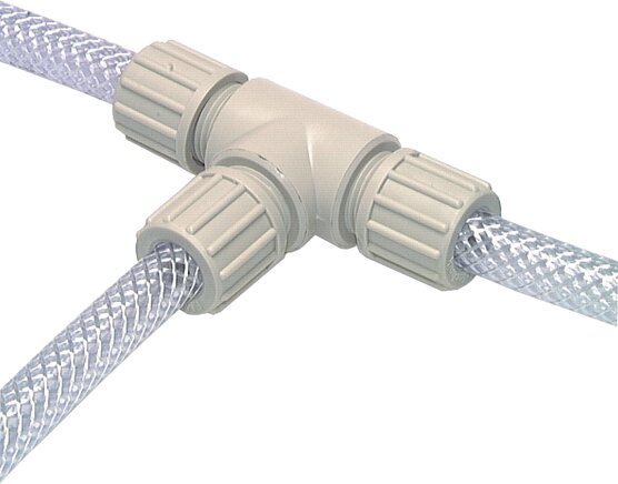 20x13mm PVDF T-Shape Tee Compression Fitting 10 bar PVC and PA ...