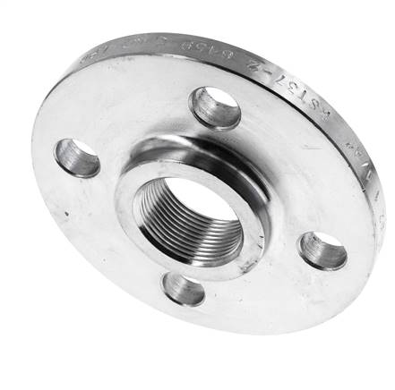 Threaded Flange DN32-PN16 Rp 1-1/4'' Zinc-Plated Steel DIN 2566 | Tameson.com