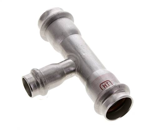 Tee Press Fitting - 15mm Female & 22mm - Stainless Steel | Tameson.com