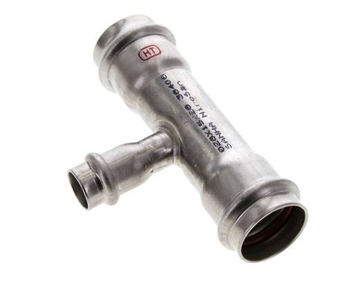 Tee Press Fitting - 15mm Female & 28mm - Stainless Steel | Tameson.com