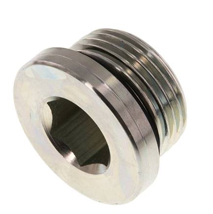 G 1'' Male Zinc plated Steel Closing plug with Inner Hex and NBR seal ...