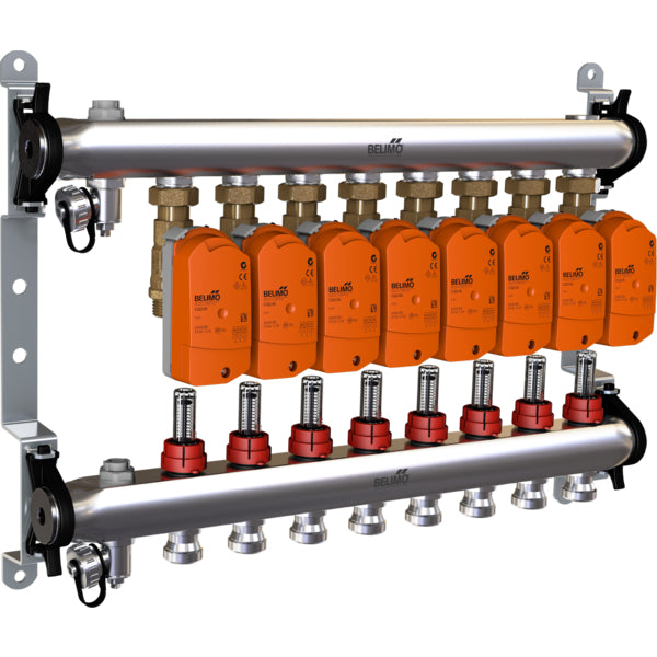 Belimo Manifold 8 x Zone Valves 24VAC/DC 75s 0-10V 1Nm IP40 Terminal E ...
