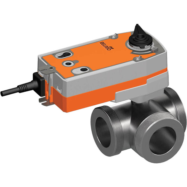 Belimo 3-Way Ball Valve G2-3/4 Kvs49 100-240VAC Fail-Safe 90s 3-point ...