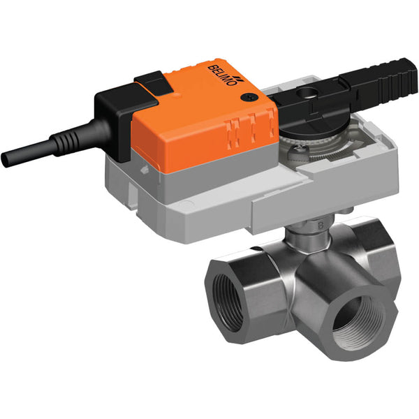Belimo 3-Way Ball Valve Rp1-1/2 Kvs31 100-240VAC 20s 2/3-point 16Nm IP ...