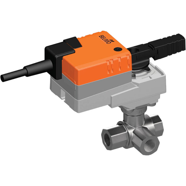 Belimo 3-Way Ball Valve Rp1 Kvs10 24VAC/DC 90s BACnet/Modbus 5Nm IP40 ...