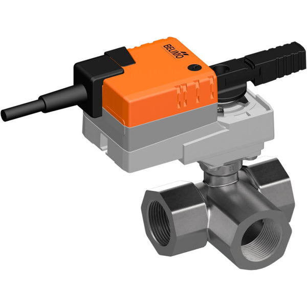 Belimo 3-Way Ball Valve Rp1-1/4 Kvs9 24VAC/DC 90s MP-Bus 0-10/2-10V 5N ...