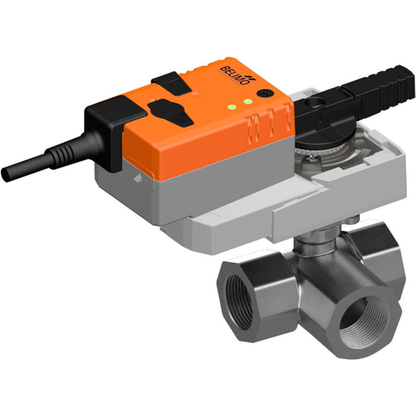 Belimo 3-Way Ball Valve Rp1-1/2 Kvs14 24VAC/DC 9s 2-point 8Nm IP54 R30 ...