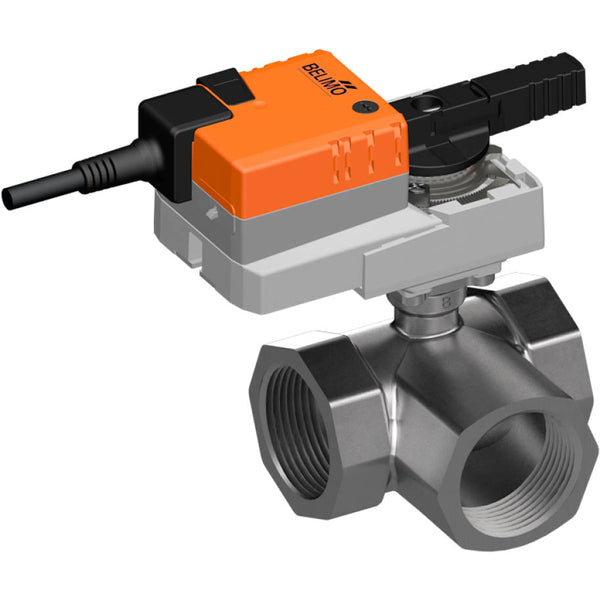 Belimo 3-Way Ball Valve Rp2 Kvs24 24VAC/DC 90s KNX 10Nm IP54 R3050-BL3 ...