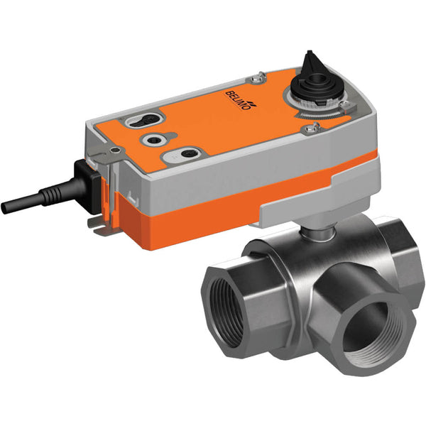 Belimo 3-Way Ball Valve Rp2 Kvs75 24VAC/DC Fail-Safe NO 75s 2-point 20 ...