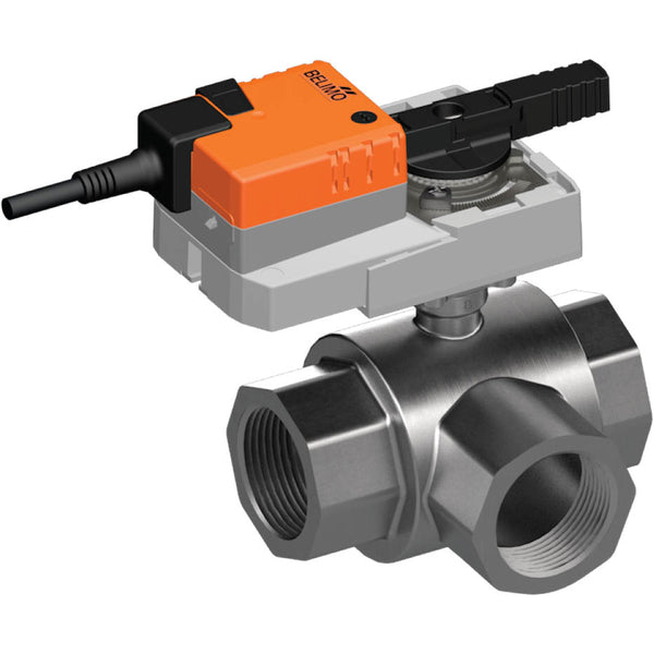 Belimo 3-Way Ball Valve Rp2 Kvs75 100-240VAC 20s 2/3-point 16Nm IP54 R ...