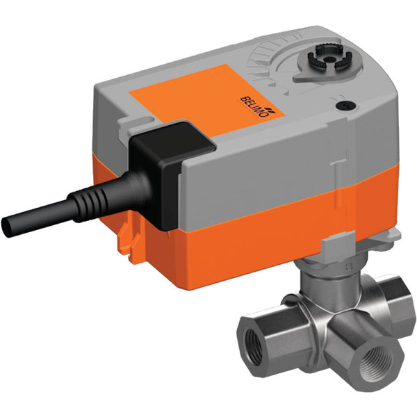Belimo 3-Way Ball Valve Rp1/2 Kvs5.5 24VAC/DC Fail-Safe NO 75s 2-point ...