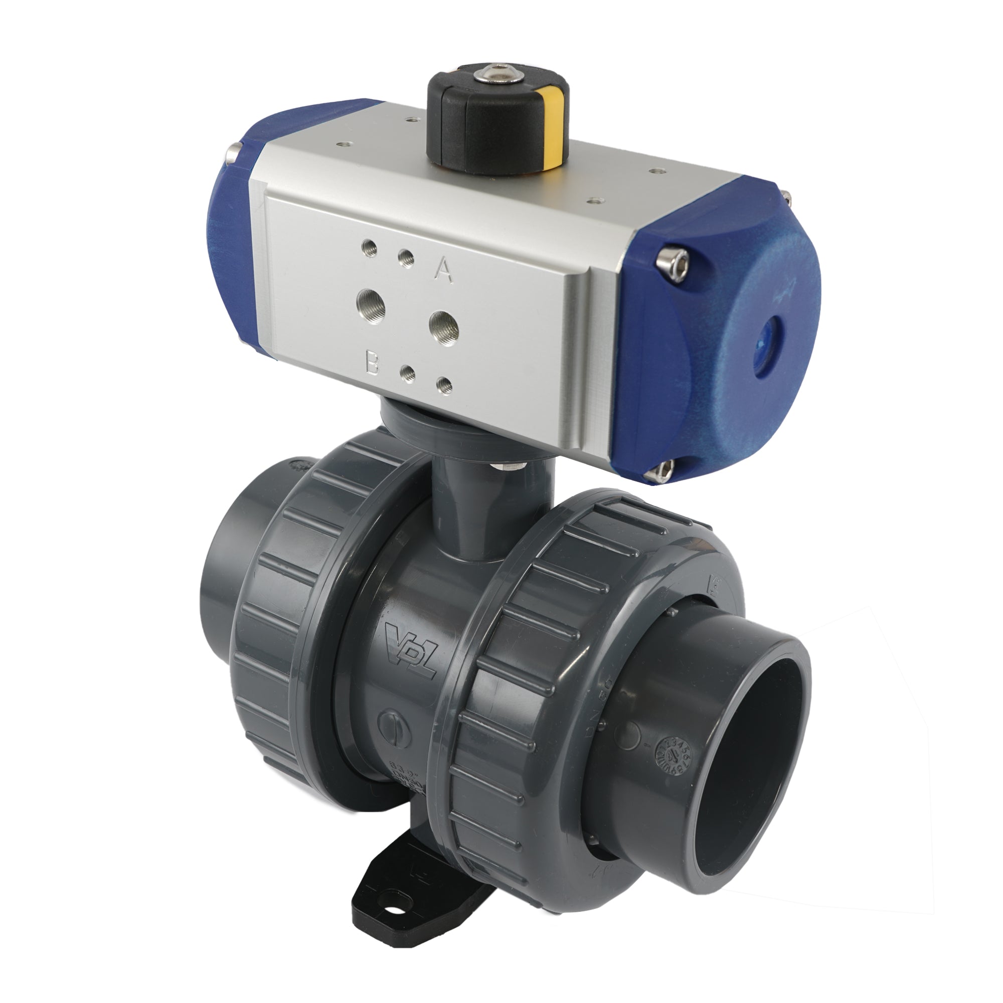 63mm 2-Way PVC Pneumatic Ball Valve Double Acting - VDL | Tameson.com