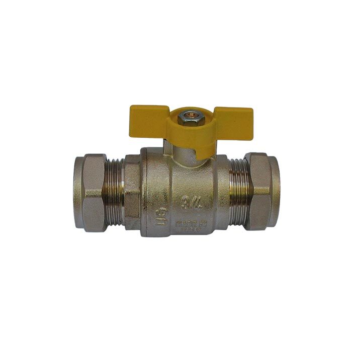 160A - 2-Way Ball Valve Full Bore 15mm Compression Ends - Gas | Tameson.com