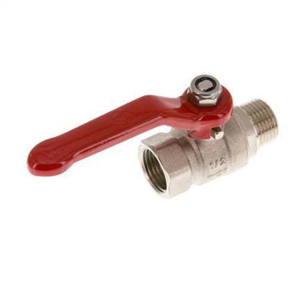 Male To Female R/Rp 1/2 inch Compact PN 25 2-Way Brass Ball Valve | Tameson.com
