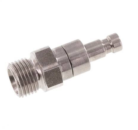 Stainless steel DN 2.7 (Micro) Air Coupling Plug G 1/8 inch Male Double Shut-Off | Tameson.com