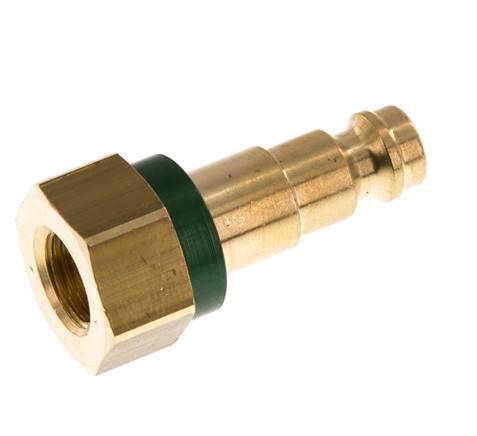Brass DN 5 Green-Coded Air Coupling Plug G 1/8 inch Female | Tameson.com