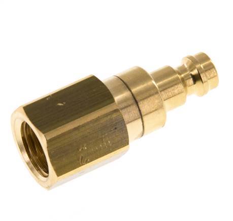 Brass DN 5 Air Coupling Plug G 1/4 inch Female Double Shut-Off | Tameson.com