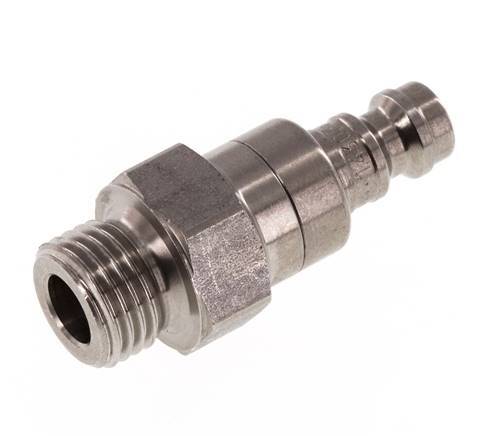 Stainless steel DN 5 Air Coupling Plug G 1/4 inch Male Double Shut-Off | Tameson.com