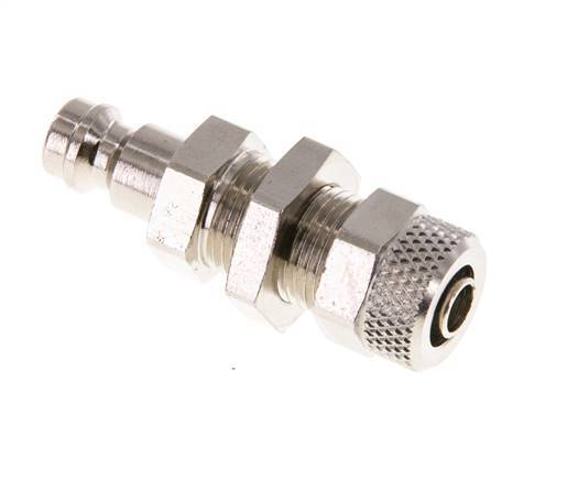 Nickel-plated Brass DN 5 Air Coupling Plug 6x8 mm Union Nut Bulkhead | Tameson.com