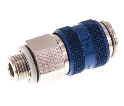 Nickel-plated Brass DN 5 Blue Air Coupling Socket G 1/8 inch Male Doub ...