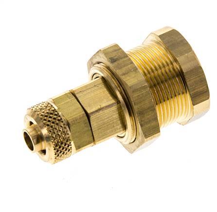 Brass DN 5 Air Coupling Socket 6x8 mm Union Nut Bulkhead Pull-Off ...