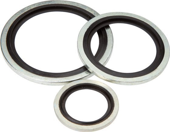 M10 Steel/NBR Hydraulic Bonded Seal 10.4x15.9x2 mm [5 Pieces] | Tameson.com