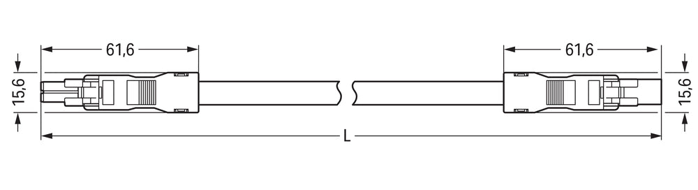 WAGO B2ca Pre-Assembled Cable 2x1.5mm Male-Female 3M Blue - 891-8282/0 ...