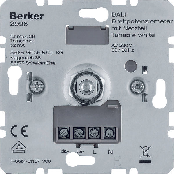 Hager Berker Potentiometer For Light Control System - 2998 | Tameson.com