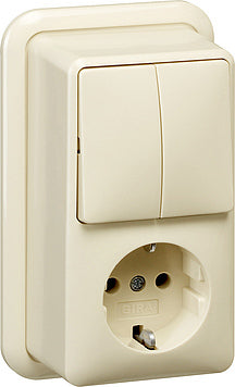 Gira Series Combination Socket RA Series Build Up Cream White - 017510 ...