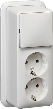 Gira Combi Switch With Double Wall Socket And Grounding - 018611 ...