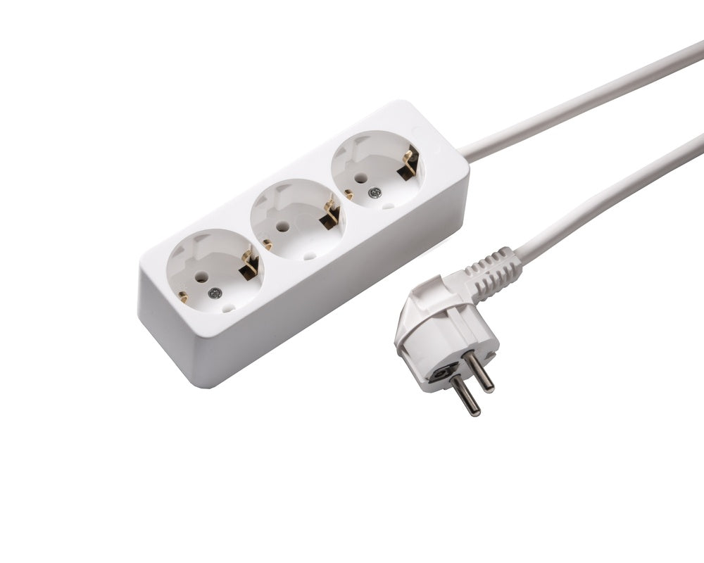 Martin Kaiser 3-Way Socket With Earth Cable 5m Arctic White (European ...