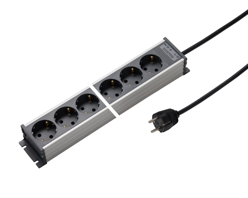 Martin Kaiser Power Outlet Strip 10-Way 45 Degree Earthing Contact (Eu ...