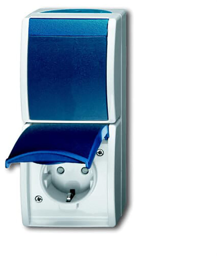 ABB Busch-Jaeger Combination Switch Socket Outlet IP44 Ocean - 2CKA001 ...