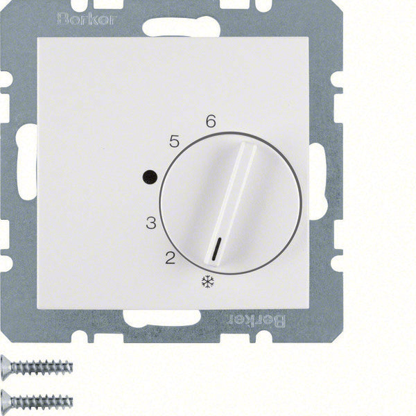 Hager Berker Room Thermostat With Changeover Contact White - 20261909 ...