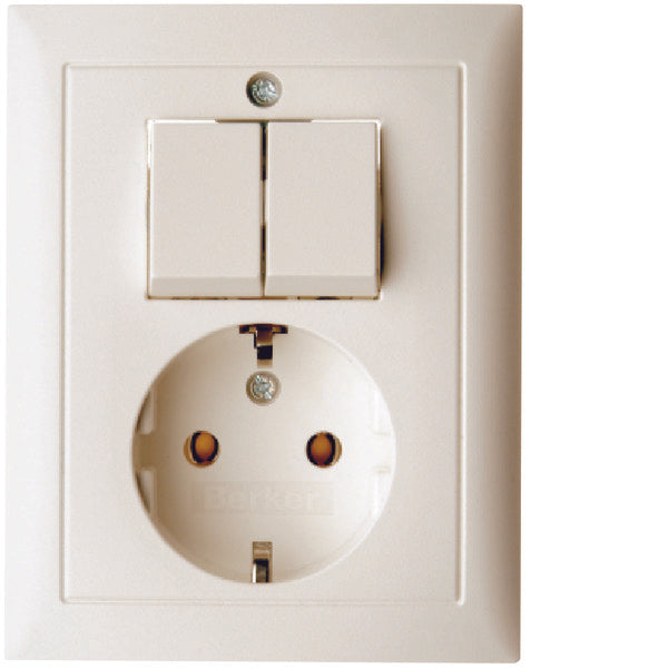 Hager Berker S1 SCHUKO Socket Outlet With Cover Plate Glossy White - 6 ...