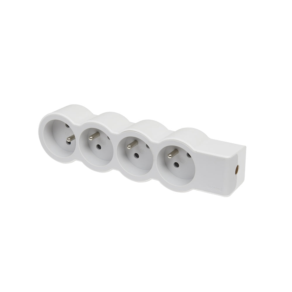 Legrand Standard 4 Plug Socket Without Cord White-Grey (European Socket ...