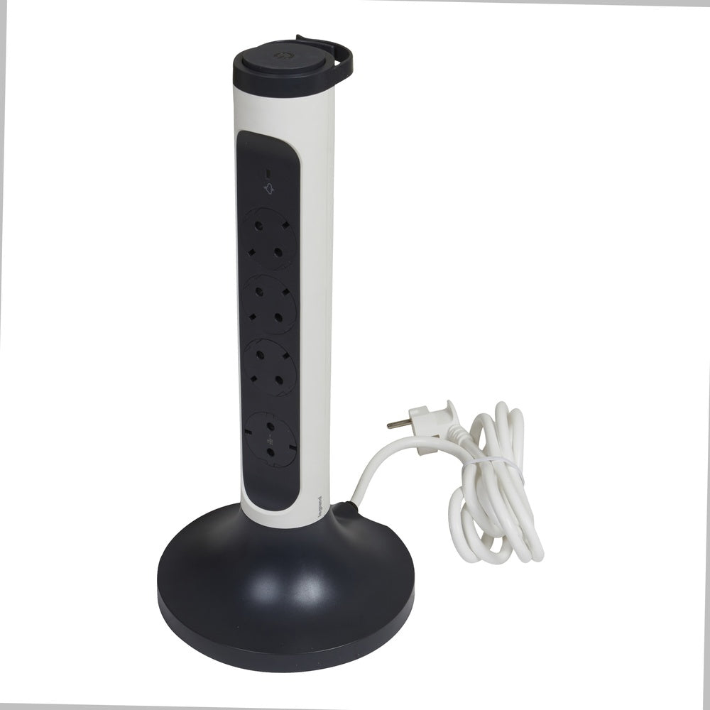Legrand Vertical Standing Floor Socket 4x2P+A 2m OSB Black (European S ...