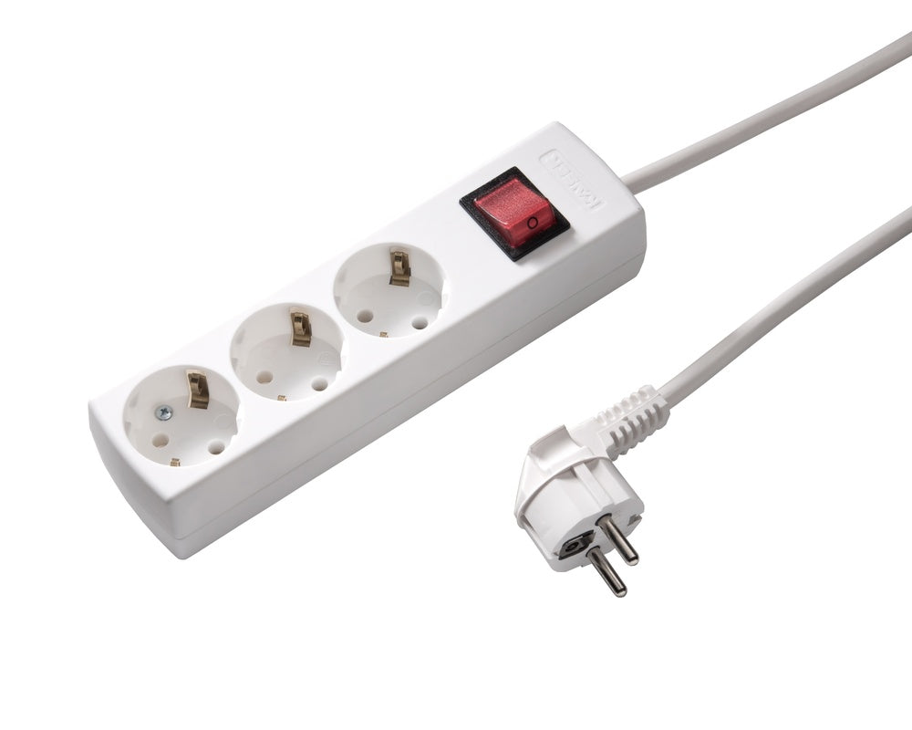 Martin Kaiser 3-Way Socket with Switch and 5m Cable (European Socket ...
