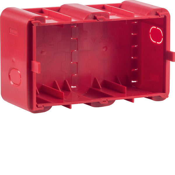 Hager Berker 2-Gang Wall Box For Flush-Mounted Installation Red - 1872 ...