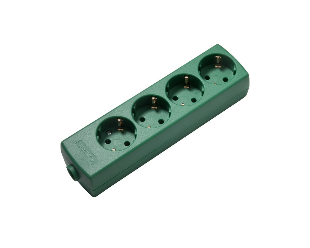 Martin Kaiser 4-Way Socket With Earthing Contact Green (European Socket ...