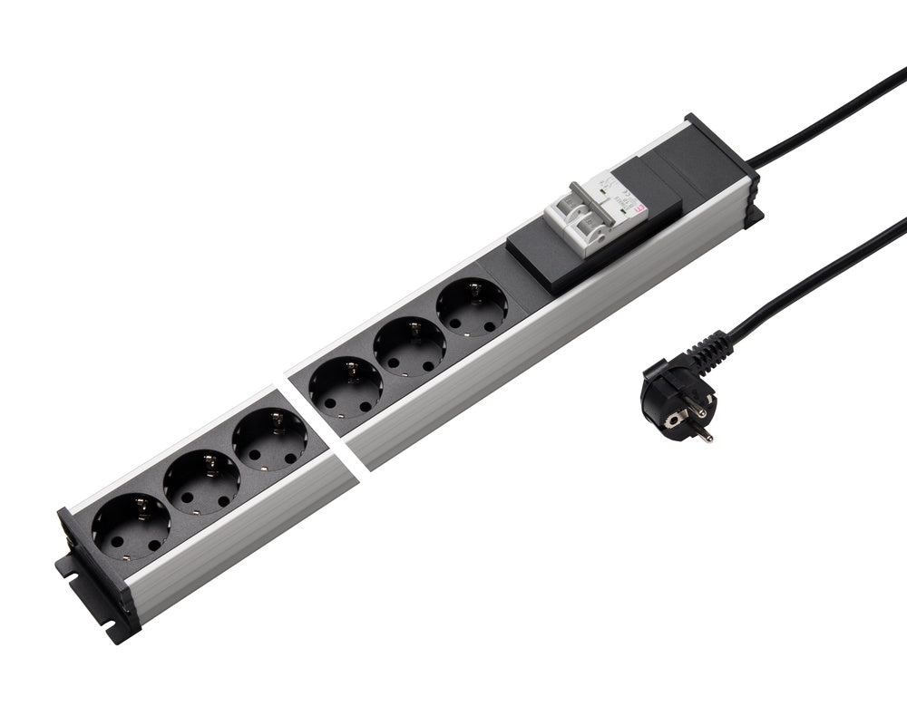 Martin Kaiser 6-Way Power Strip With 16A 2-Pole Circuit Breaker 3M Cab ...