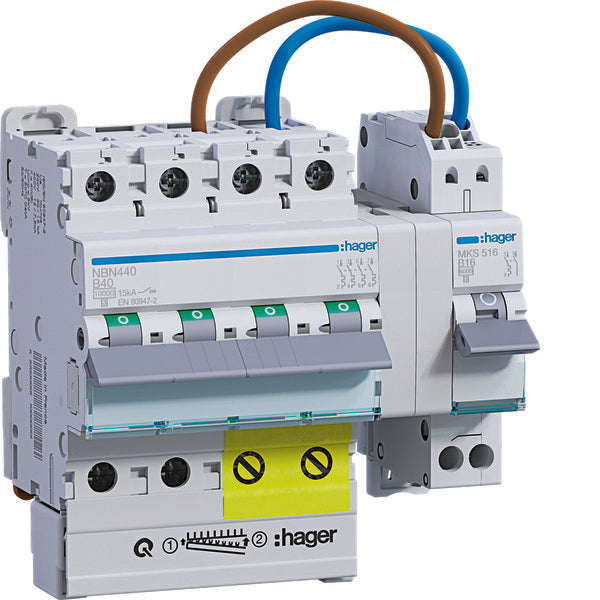 Hager PV Replacement Set With MCB 1P+N 4P 40A B - VKS01PVG | Tameson.com