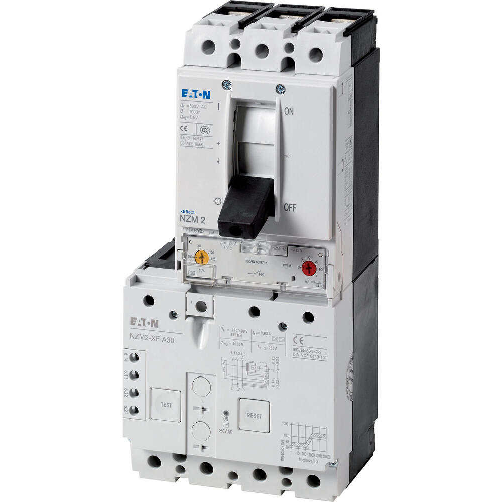 Eaton NZM2 Circuit Breaker 3P 200A With RCD 30mA Type B AC DC Sensitiv ...