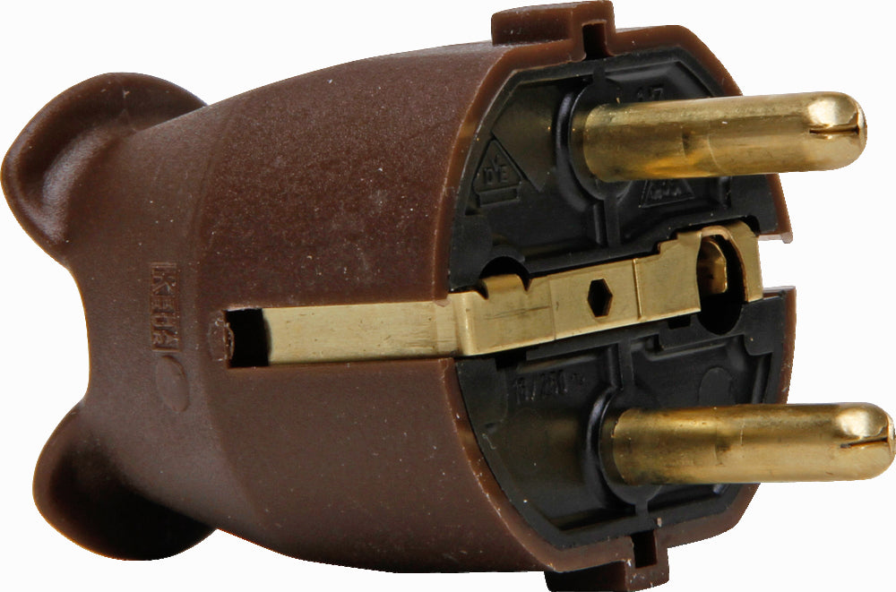 Kopp Grounded Plug RA CEE 7 VII Brown Plastic - 1757.0600.4 [25 Pieces ...
