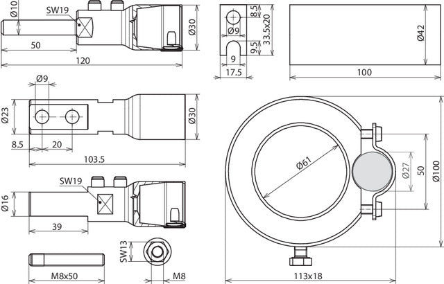 Dehn HVI Power Long Connection Kit With Mounting Material - 819149 ...