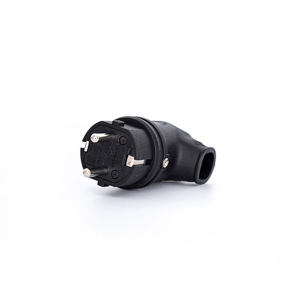 Power Solid Plug 16A Rubber Angled Ground IP44 Black - PWS161KH [2 pie ...