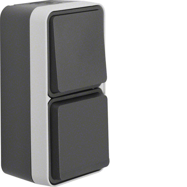 Hager Berker Grey W1 Combination Switch Socket With Housing IP55 ...